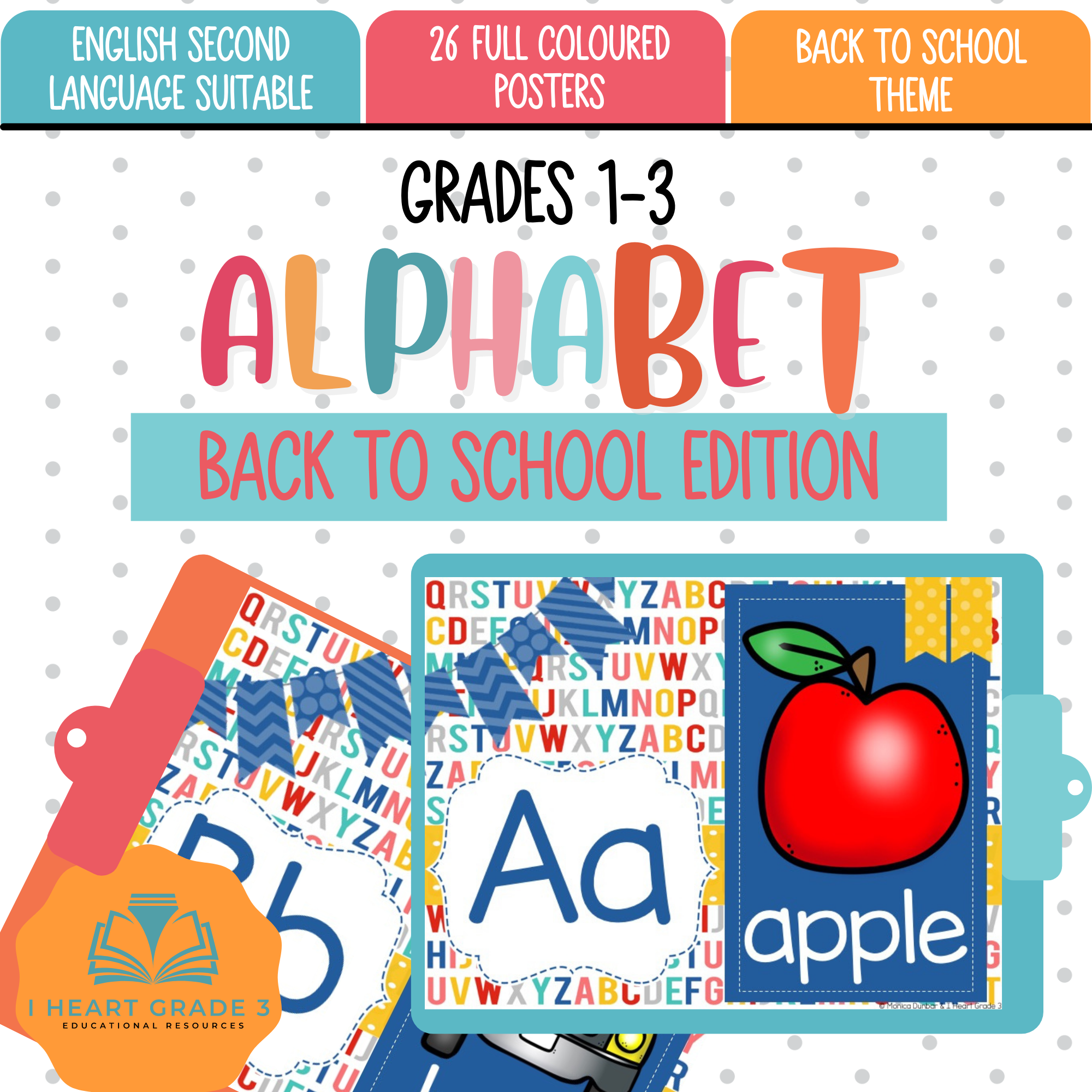 Back to School Alphabet Posters - TeachersTrading.com