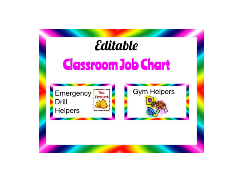 Editable Classroom Jobs Cards with Student Name Cards - TeachersTrading.com