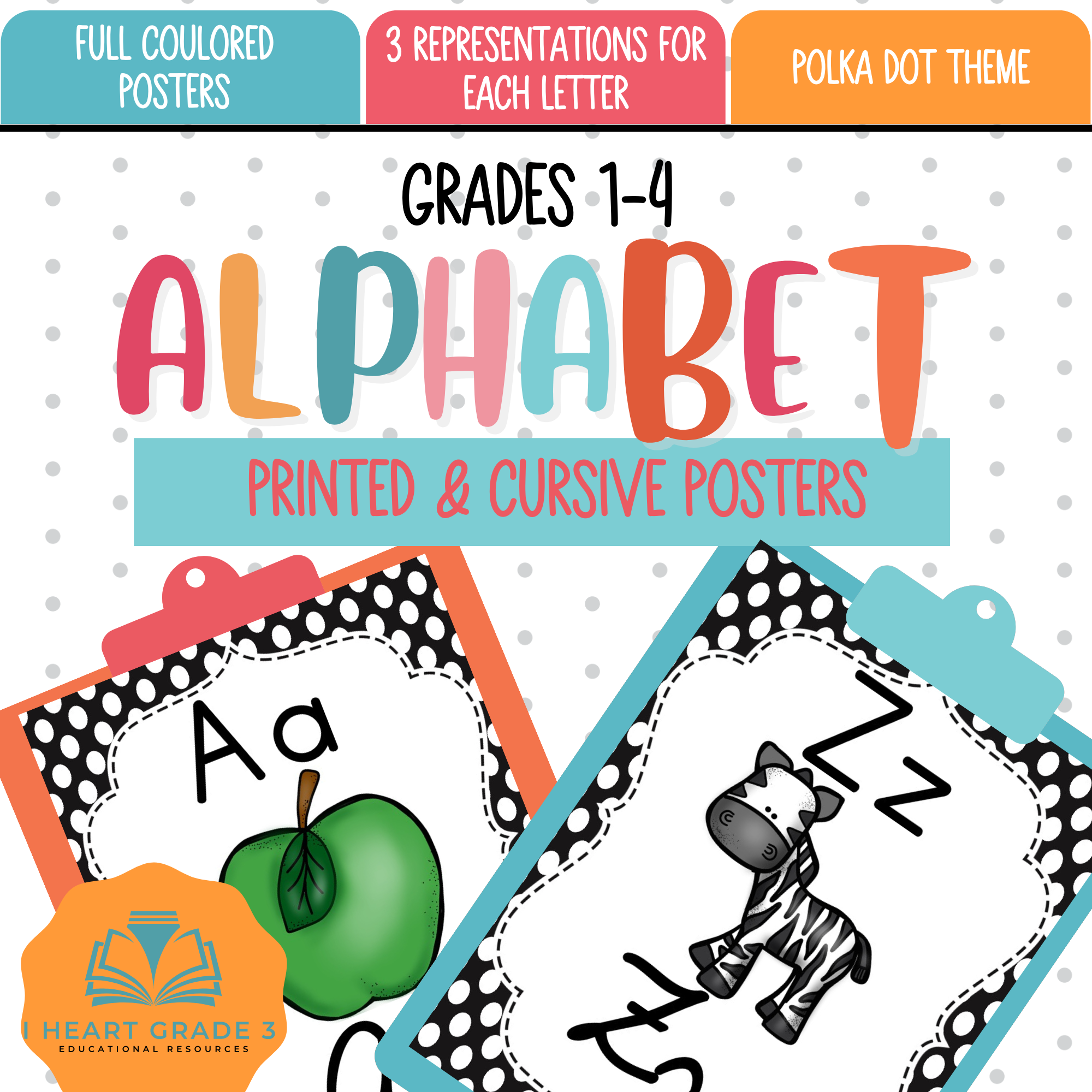 Alphabet Posters: Printed & Cursive - TeachersTrading.com