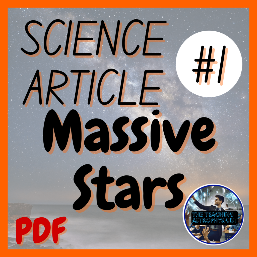 Massive Stars Science Article #1 | Science Reading / Literacy ...