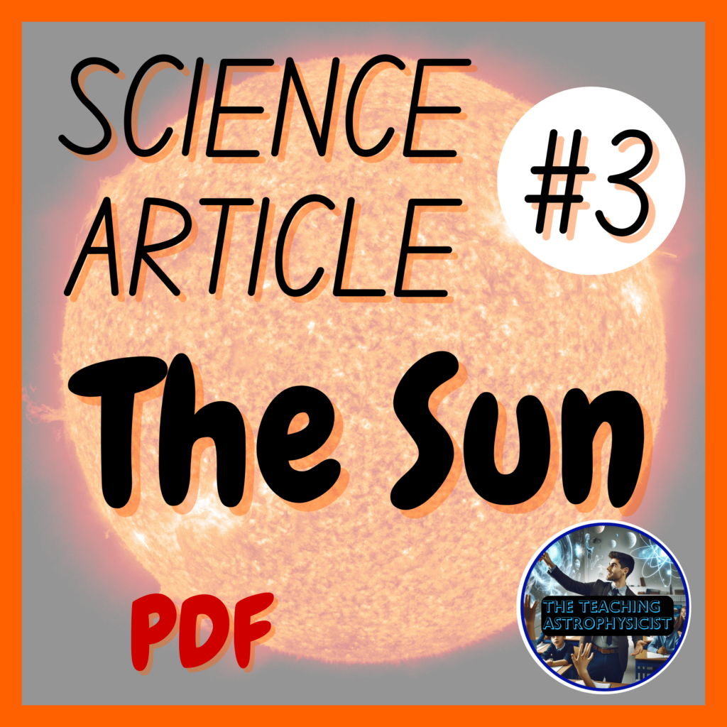 The Sun Science Article #3 | Science Reading / Literacy ...