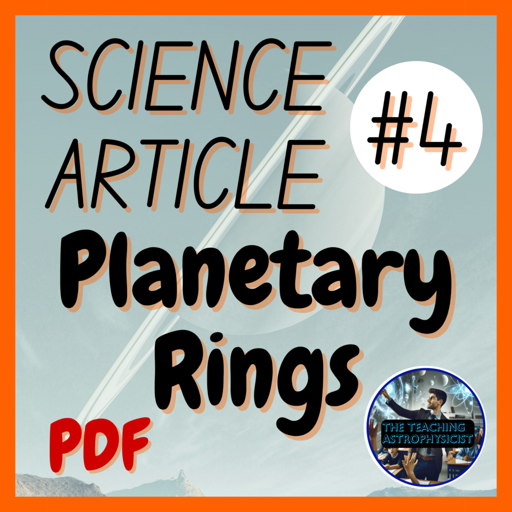 Planetary Rings Science Article #4 | Science Reading / Literacy ...