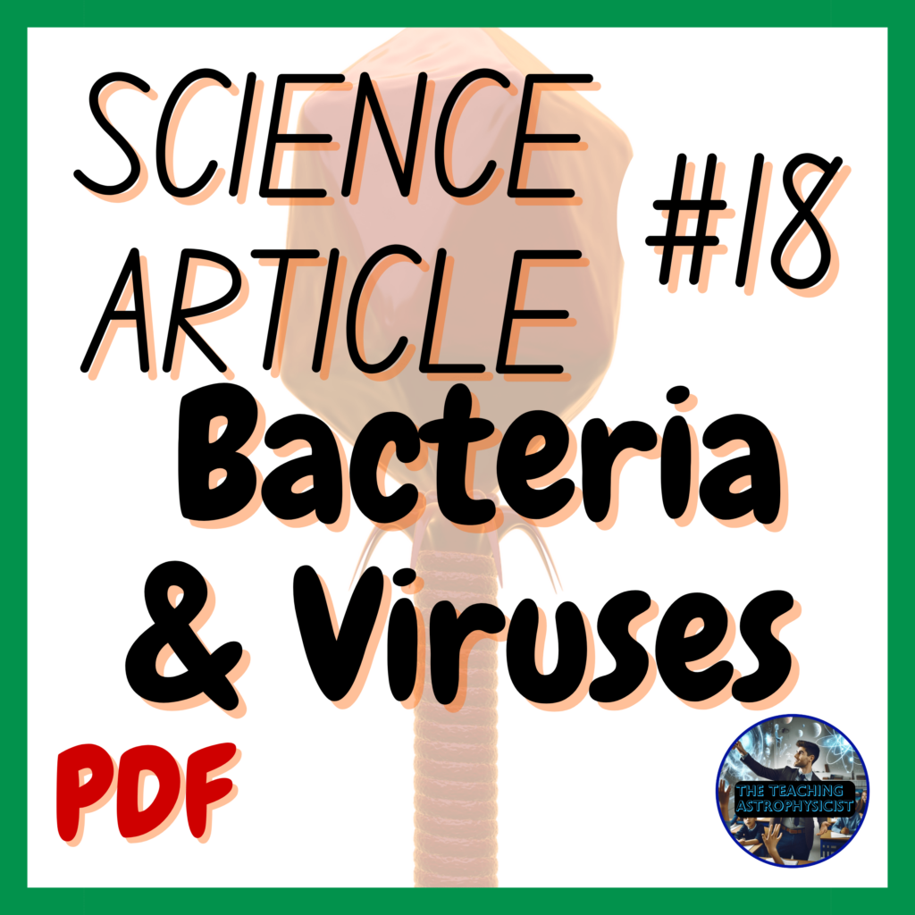 Bacteria & Virus Science Article #18 | Biology Reading / Literacy ...