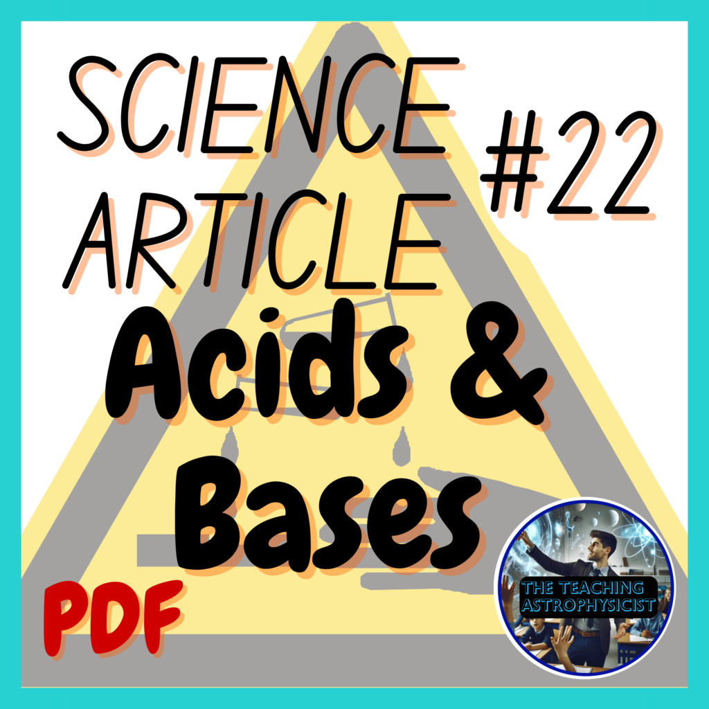 Acids and Bases Science Article #22 | Chemistry Reading / Literacy ...