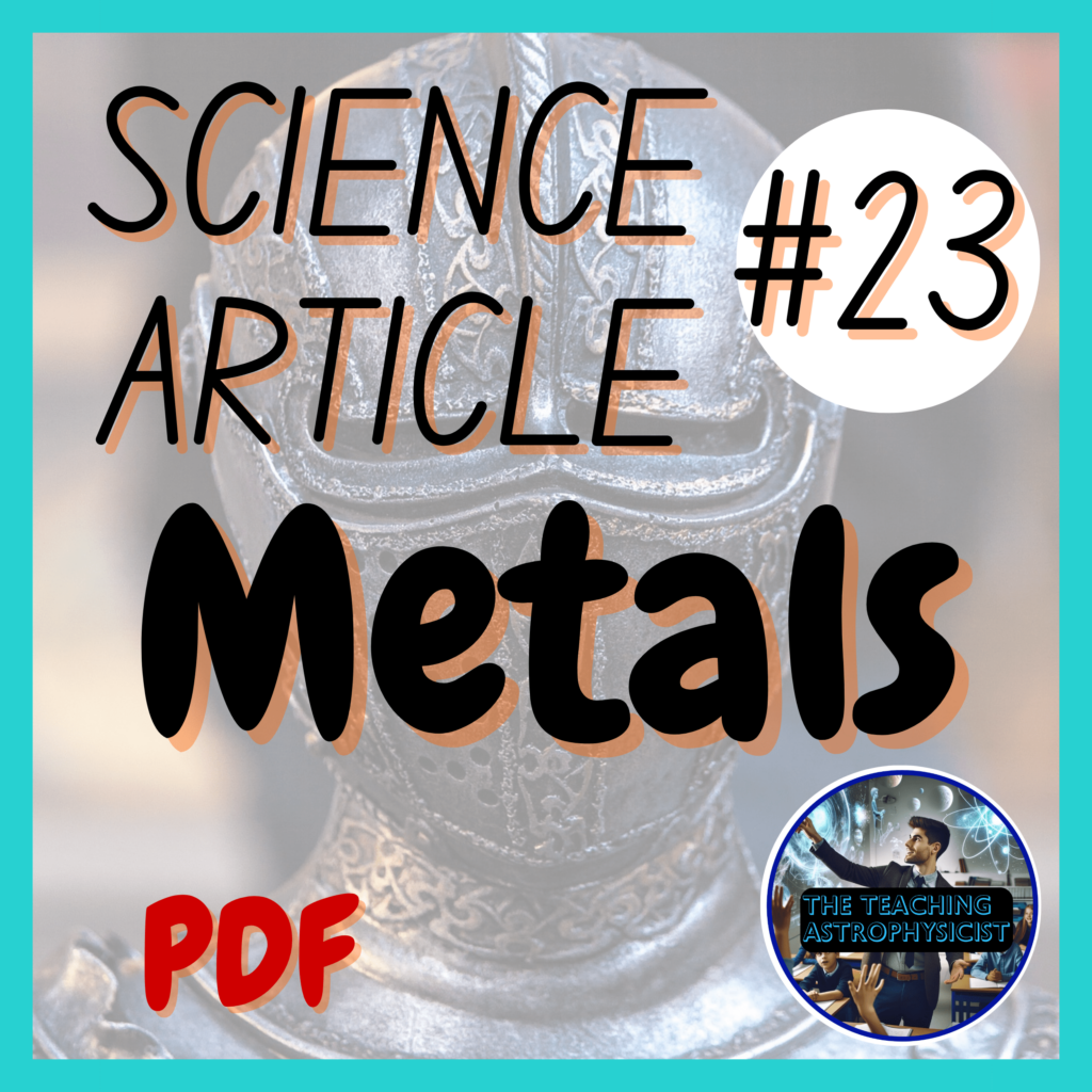 Metals Science Article #23 | Chemistry Reading / Literacy ...