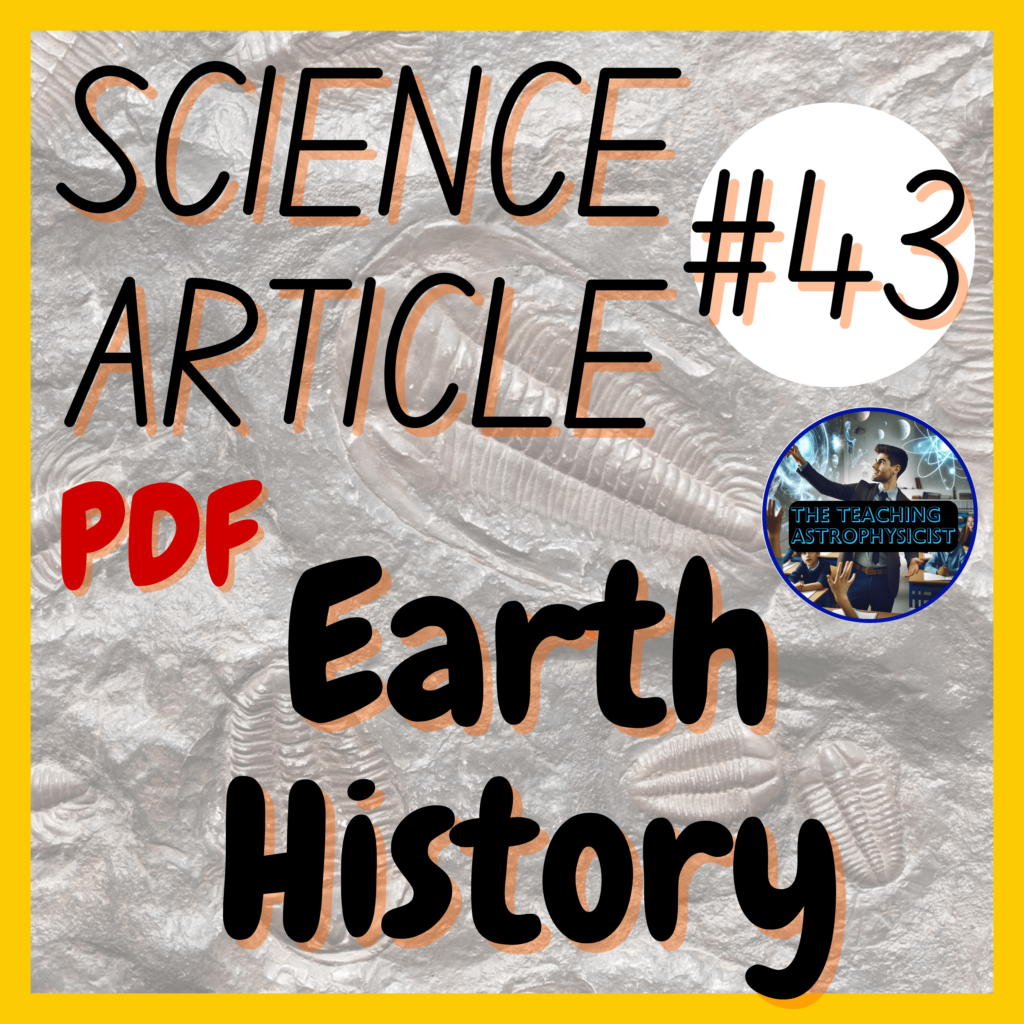 Earth History Science Article #43 | Earth Science Reading / Literacy ...