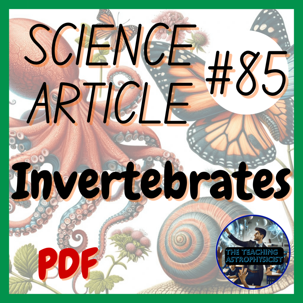 Invertebrates | Science Article #85 | Biology | Life Science Reading ...