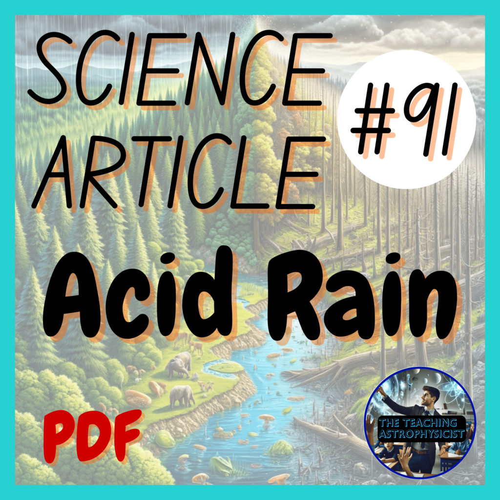 Acid Rain Science Article #91 | Chemistry Reading / Literacy ...