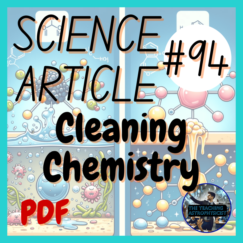 Cleaning Chemistry | Science Article #94 | Chemistry Reading / Literacy ...