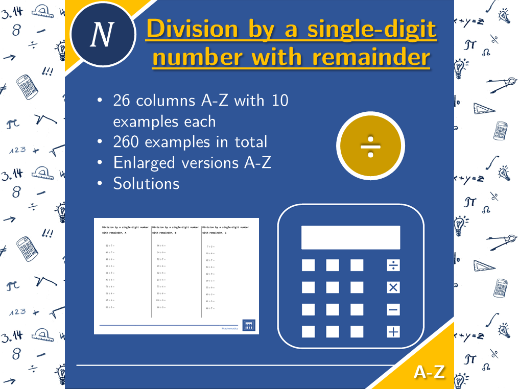Division by a single-digit number with remainder | math | 26 columns ...
