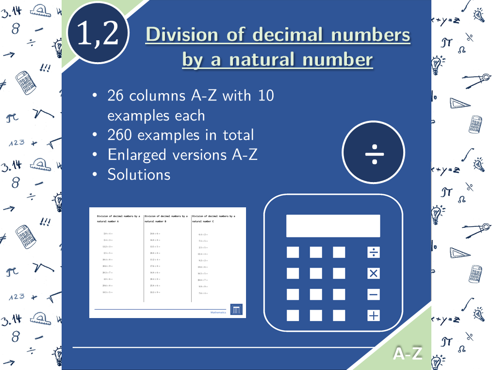 Division of decimal numbers by a natural number | math | 26 columns ...