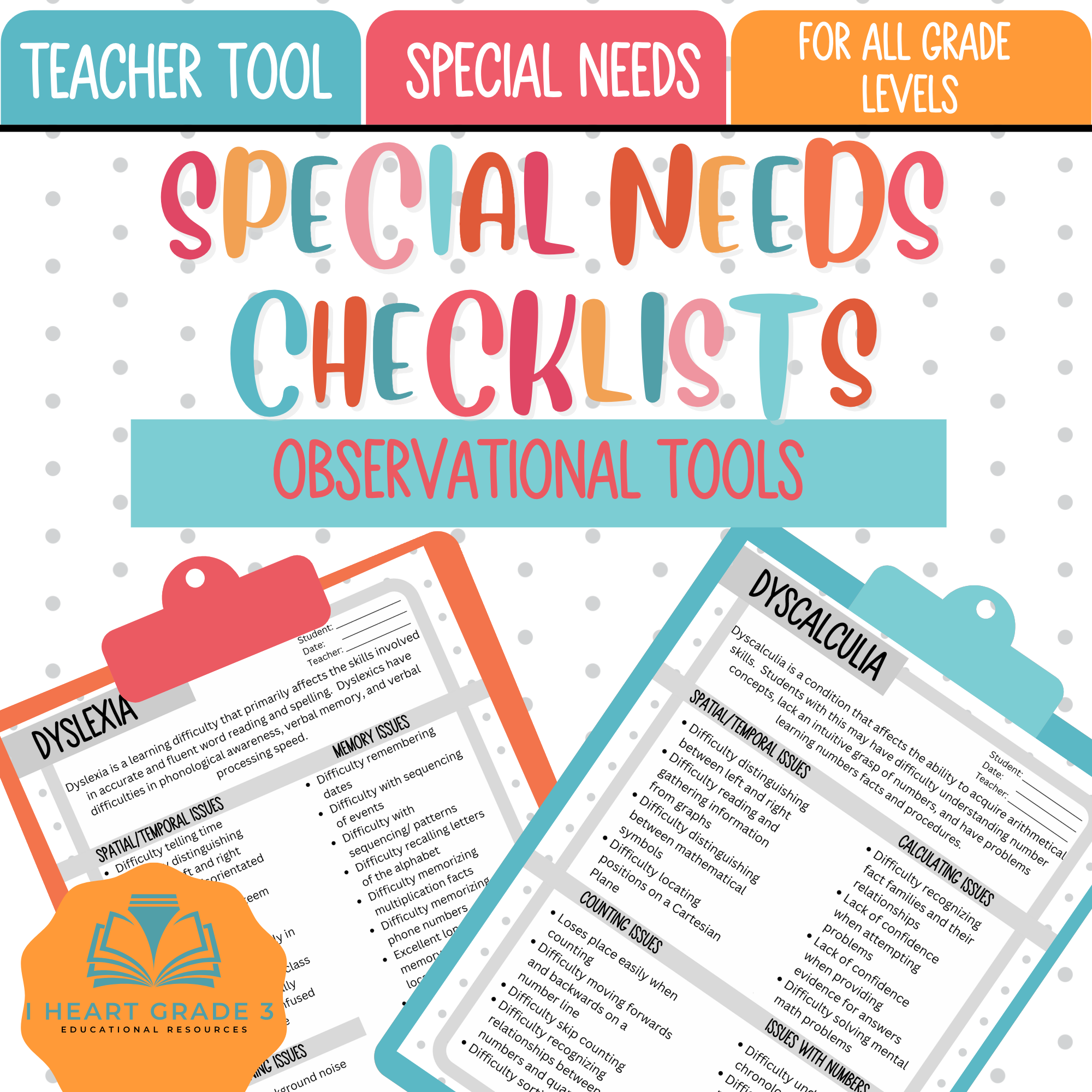 Special Needs Checklists - TeachersTrading.com