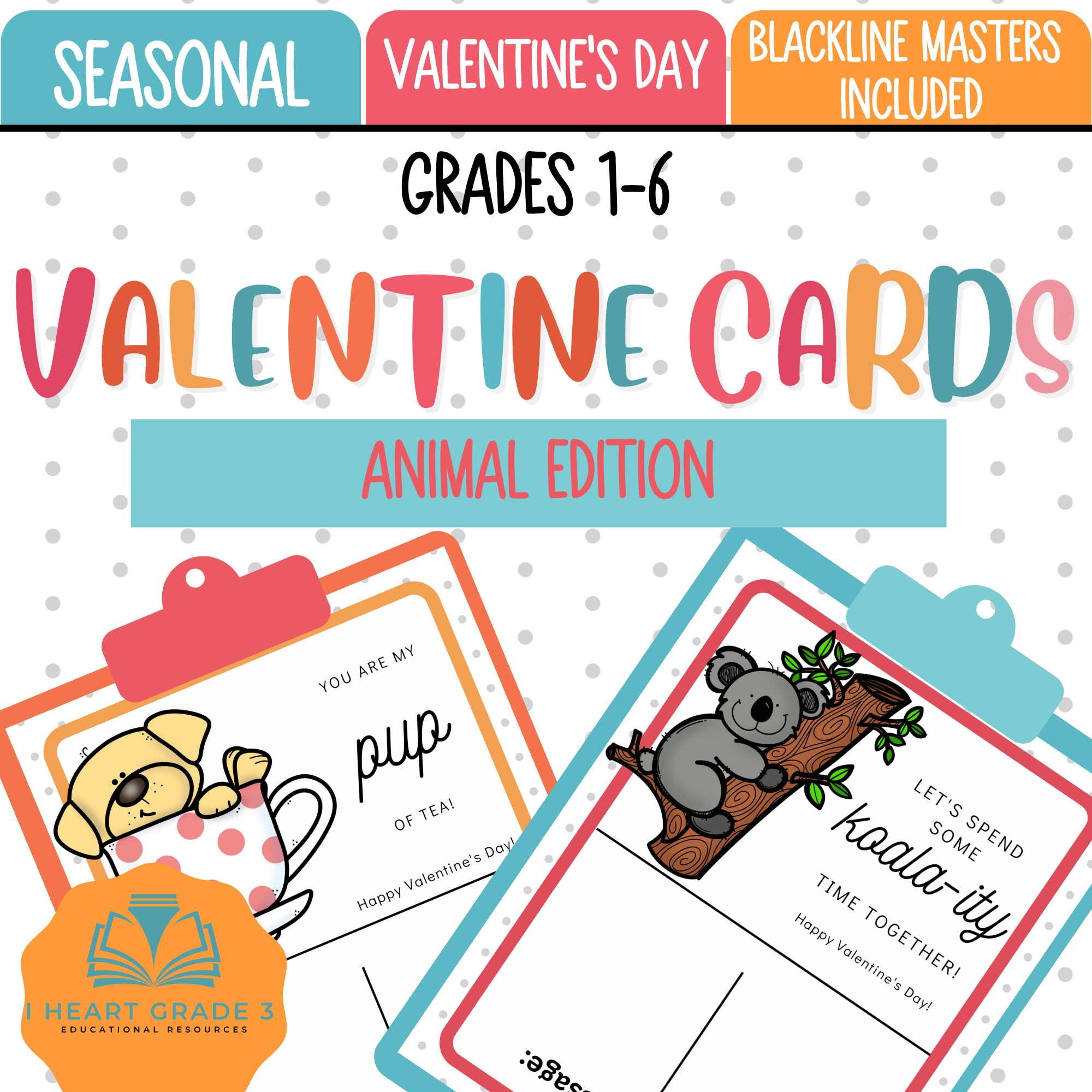 Valentine Cards: Animal Edition - TeachersTrading.com