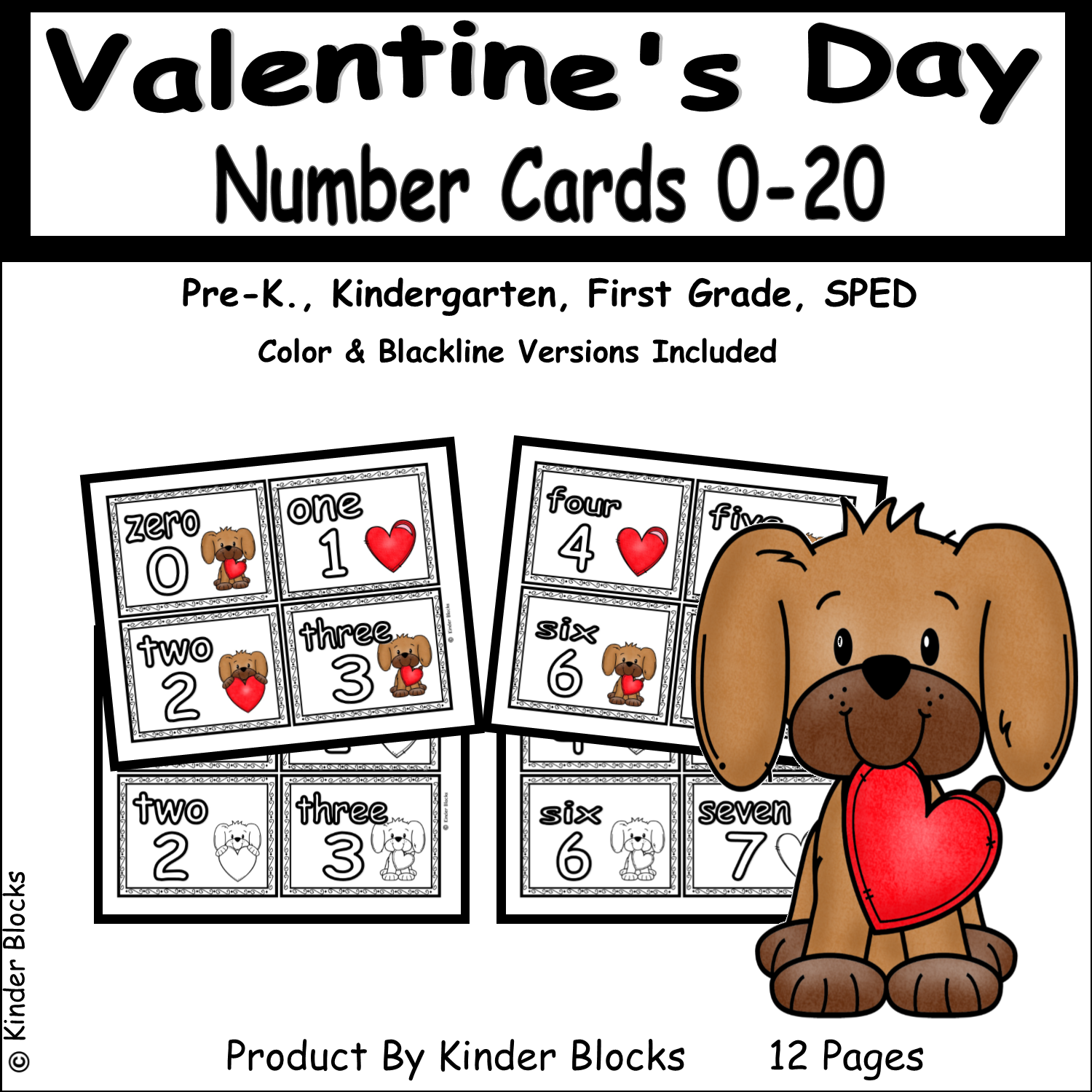 Valentine's Day Number Cards 0 - 20 - TeachersTrading.com
