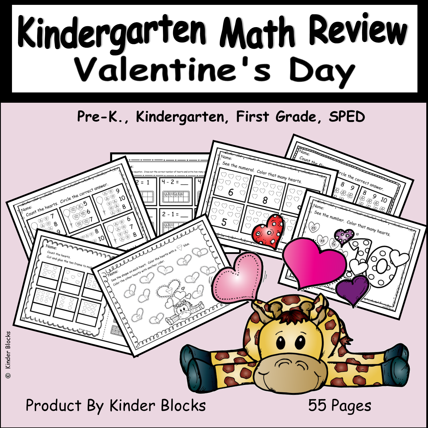 Valentine's Day Kindergarten Math Review - TeachersTrading.com