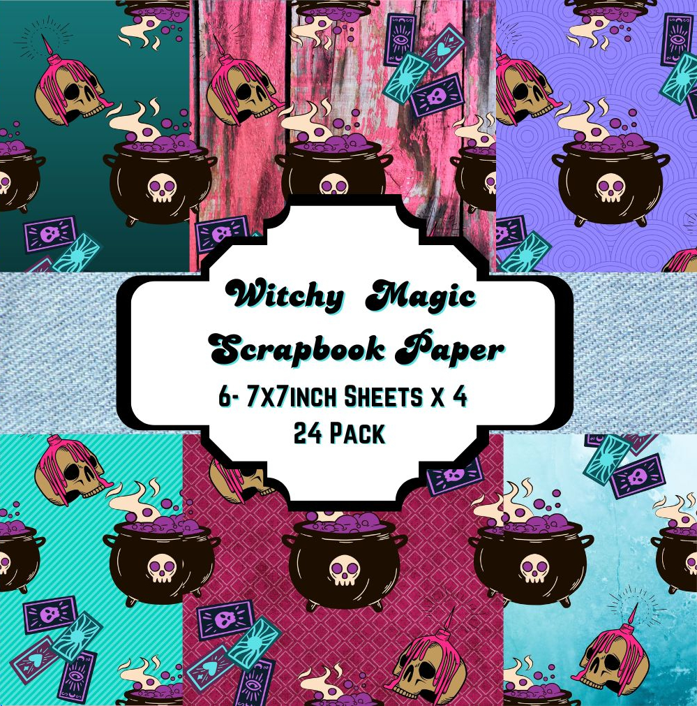 Witchy Magic Scrapbook Paper: Gothic Scrapbook Paper with Cauldrons ...