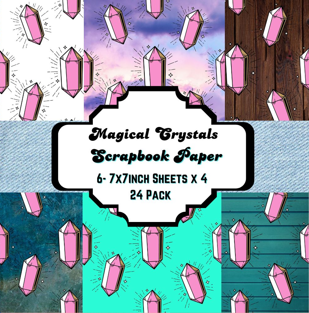 Magical Pink Crystals Scrapbook Paper: Magical Pink Rose Quartz ...