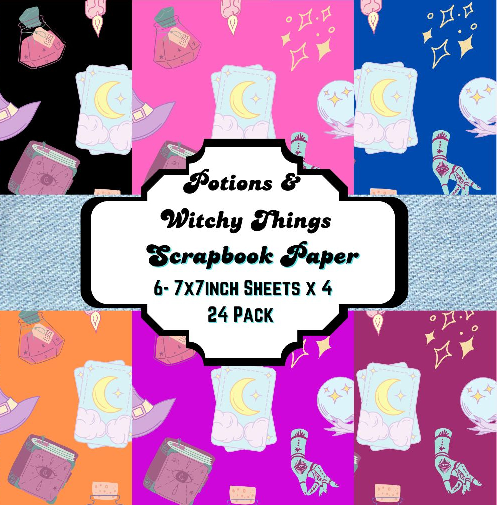 Potions & Witchy Things Scrapbook Paper: Scrapbook Paper with Potion ...