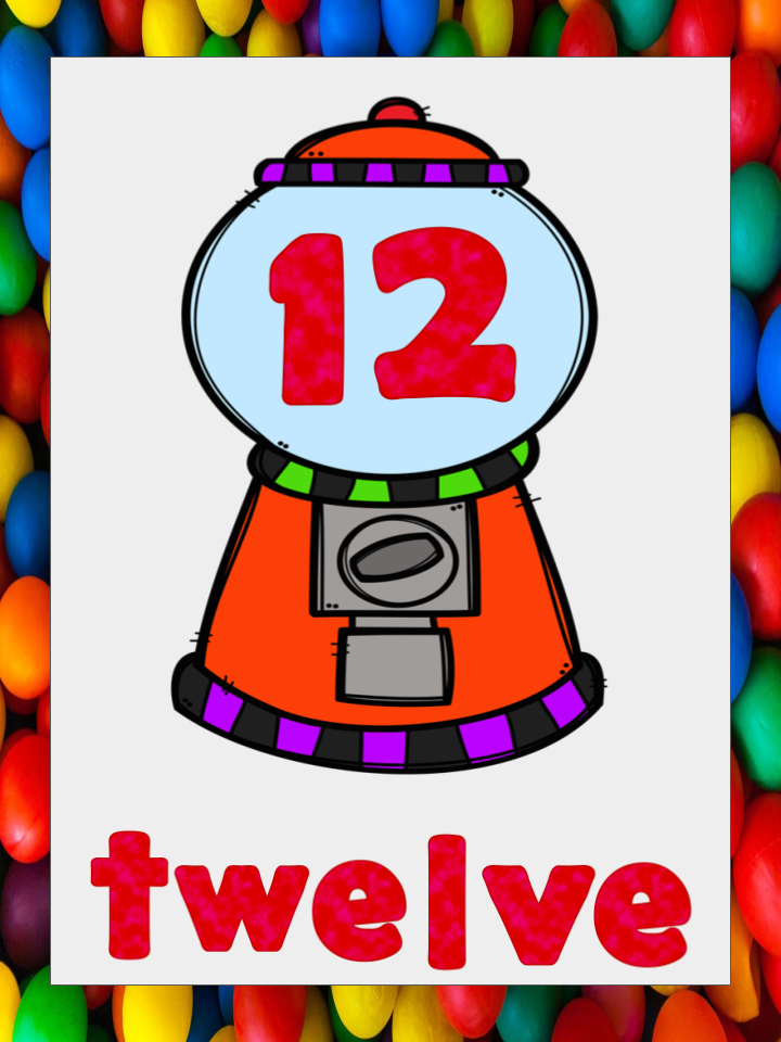 Bubble Gum Number Words Posters - TeachersTrading.com