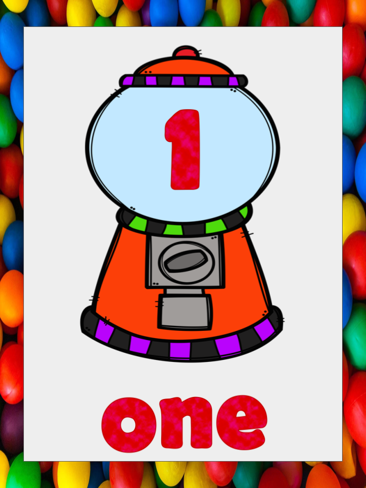 Bubble Gum Number Words Posters - TeachersTrading.com